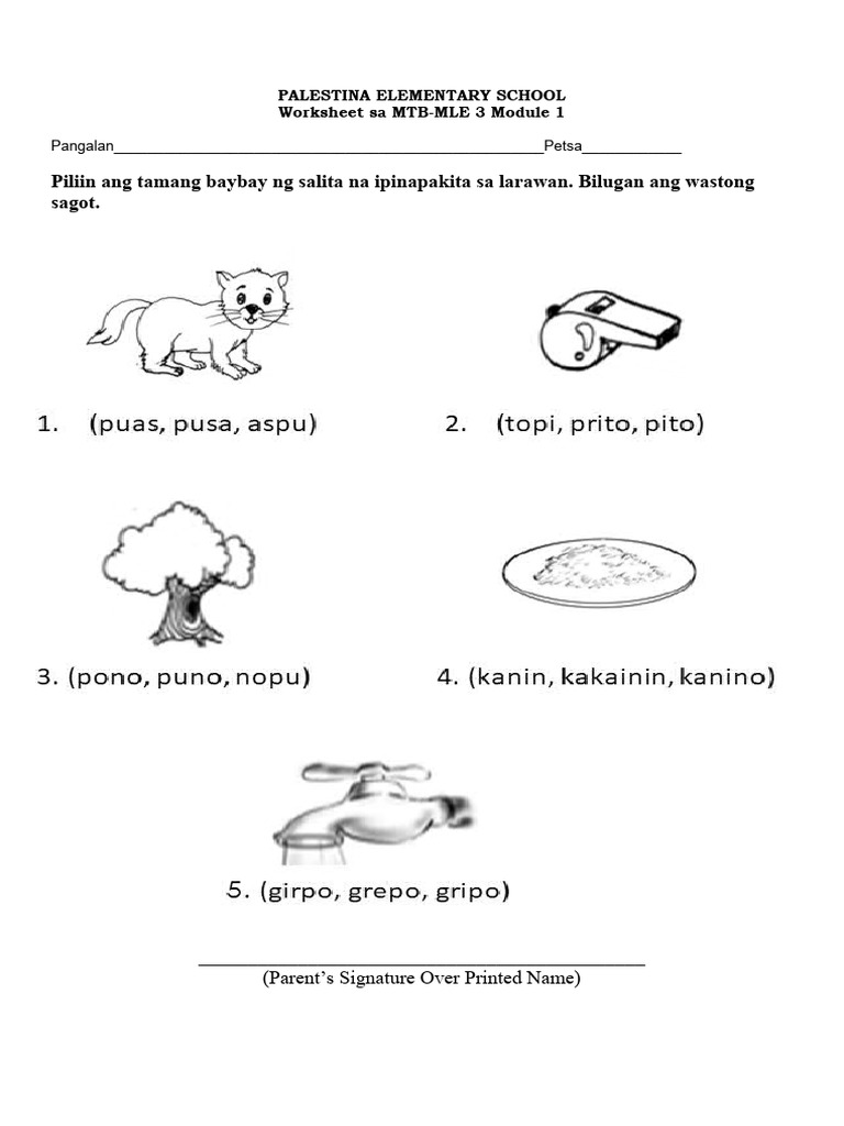 MTB 3 Worksheet 1 & 2 | PDF
