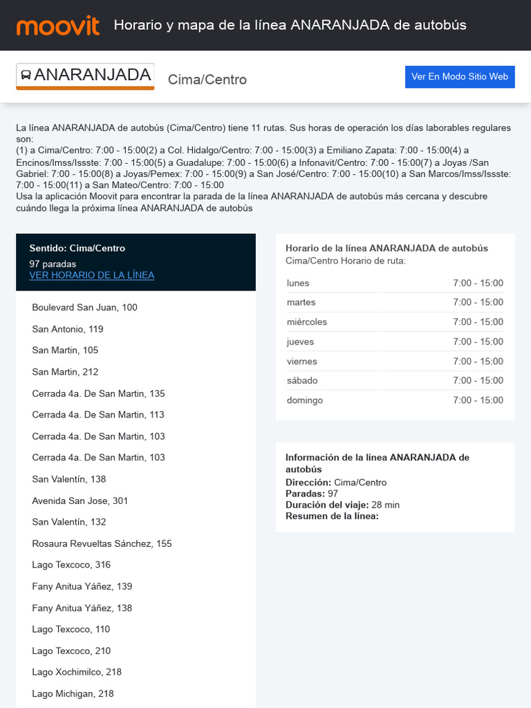Horarios Línea Anaranjada Durango | PDF | México