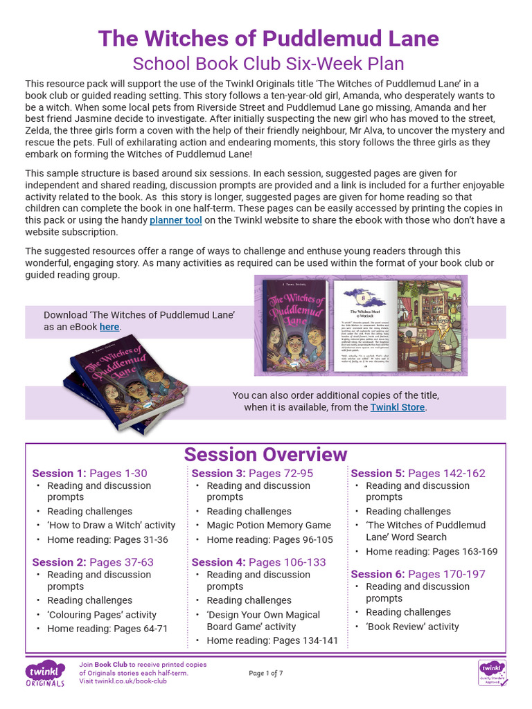 School Book Club Six-Week Plan | PDF | Home & Garden