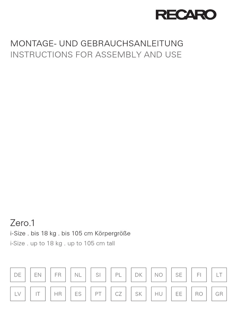 Manual Zero.1 I Size EU | PDF