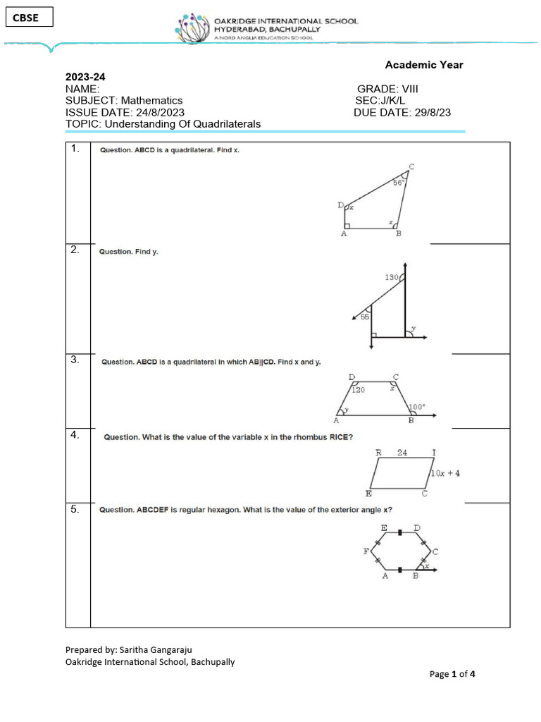 Understanding Quadrilaterals | PDF | Mathematics | Euclidean Plane Geometry