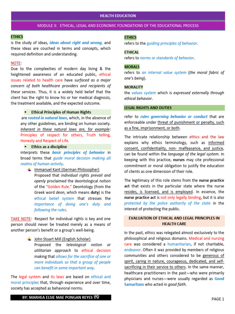 Health Education Module 3 Transes | PDF | Nursing | Informed Consent