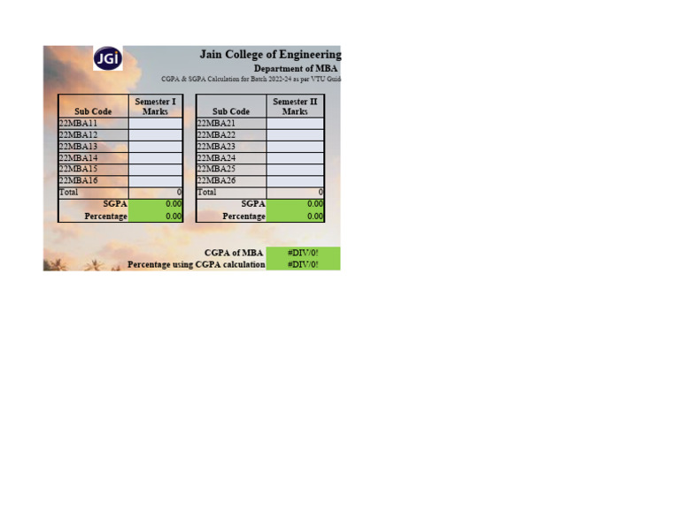 CGPA & SGPA Calculation For Batch 2022-24 | PDF