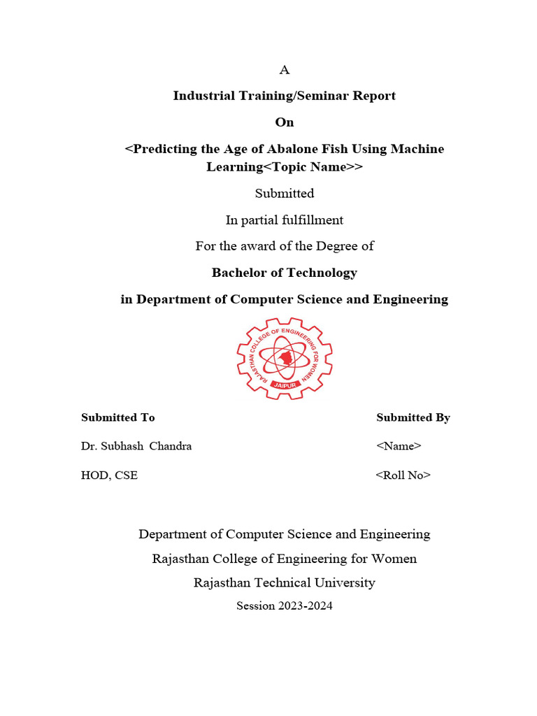Seminar Report format | PDF | Systems Science | Computational Neuroscience