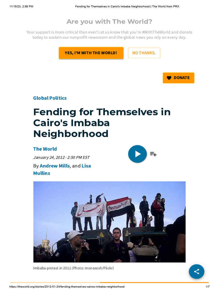 Imbaba Cairo Fending For Themselves | PDF | Hosni Mubarak