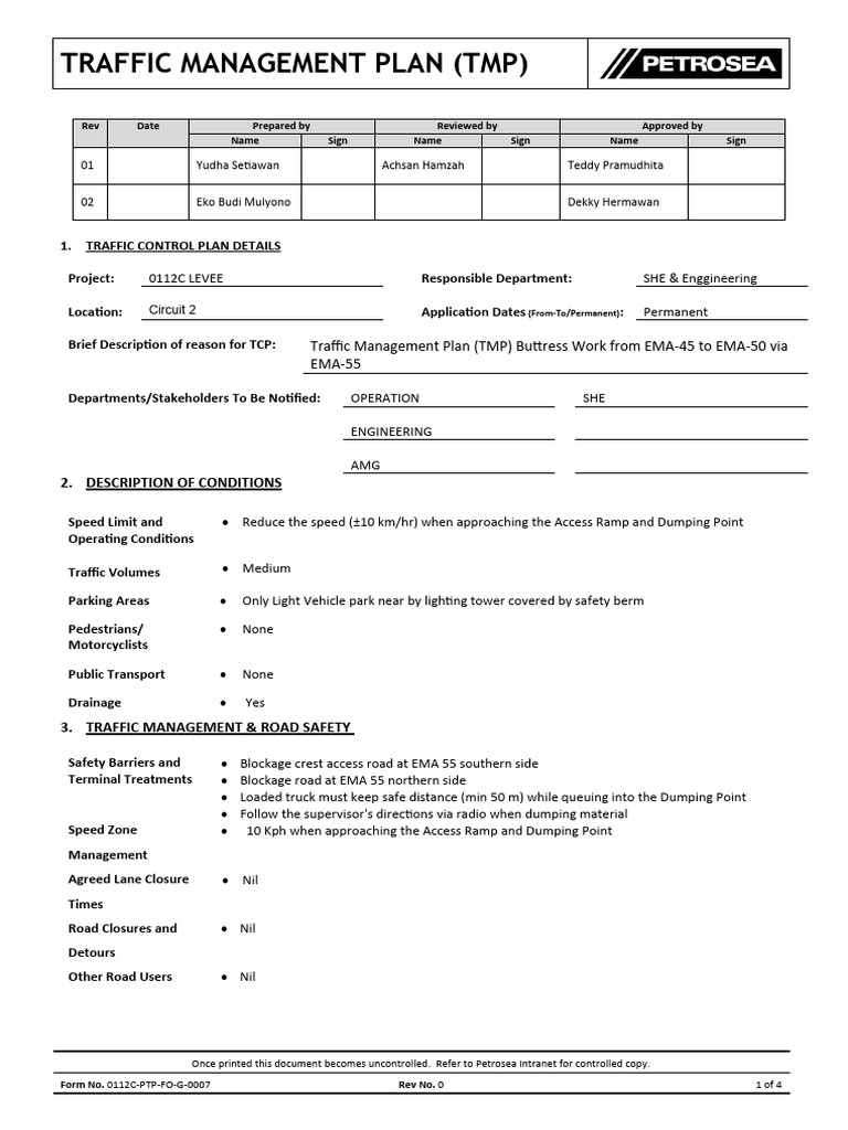Traffic Management Plan (TMP) Buttress Work From EMA-45 To EMA-50 Via ...