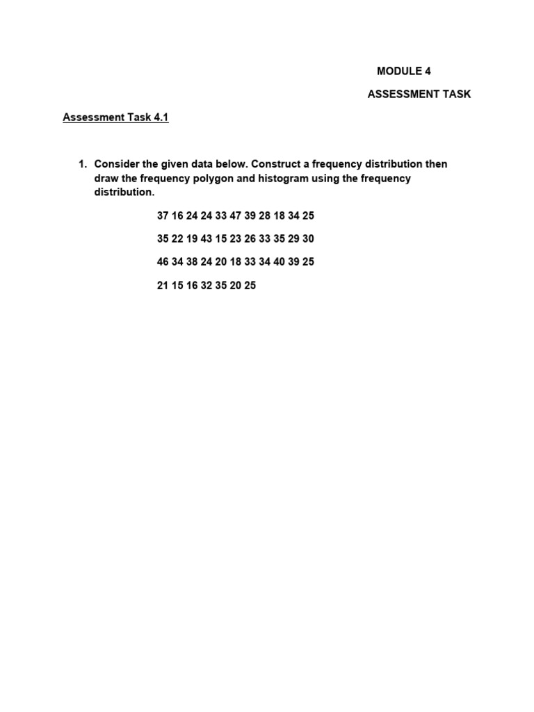 MODULE 4 - Assessment Task | PDF | Statistical Analysis | Teaching Mathematics
