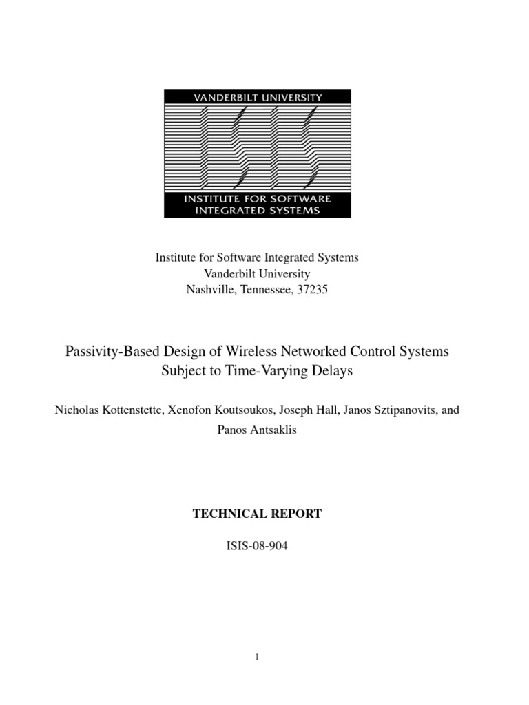 Nicholas Kottenstette, Xenofon Koutsoukos Passivity-Based Design of ... Nicholas Kottenstette, Xenofon Koutsoukos Passivity-Based Design of ...