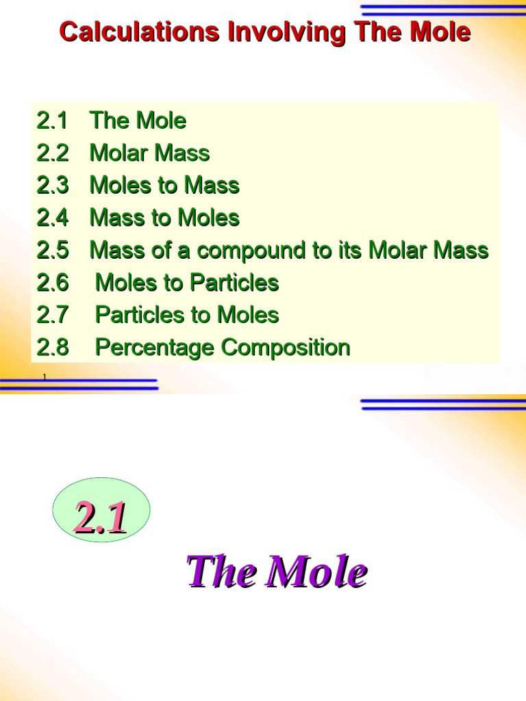 Mole Calculations and Conversions Guide | PDF