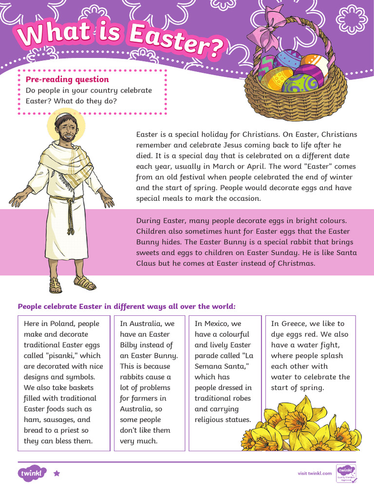 T 1674218933 Esl What Is Easter Reading Activity Teens b1 b2 - Ver - 1 ...