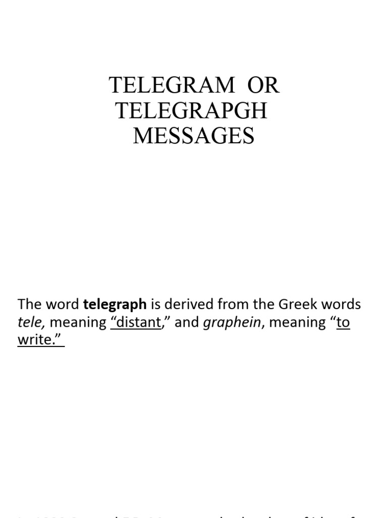 Telegram or Telegrapgh Messages | PDF | Telegraphy | Communication