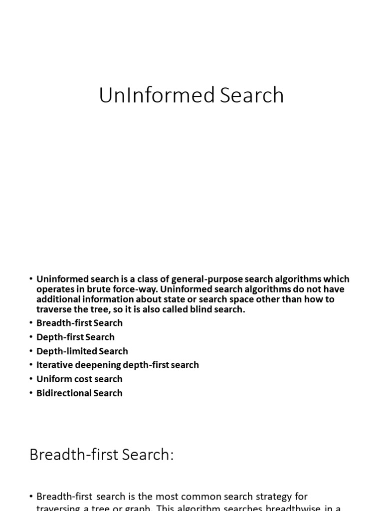 UnInformed Search | Download Free PDF | Graph Theory | Mathematical Logic