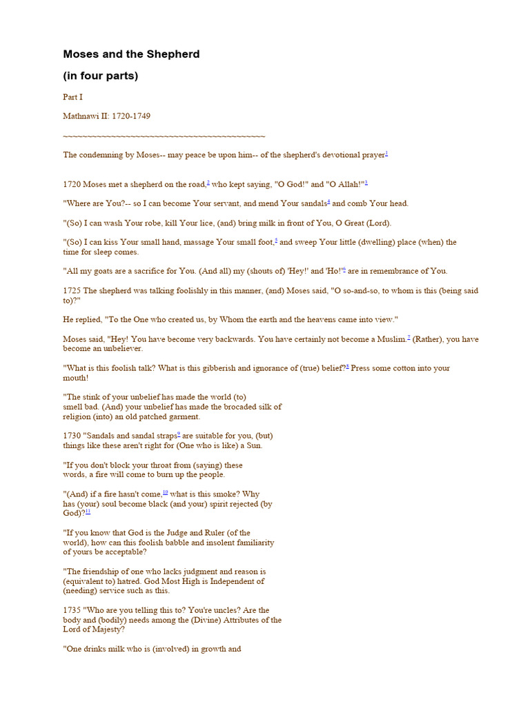 Moses and The Shepherd | PDF | God In Islam | Sufism