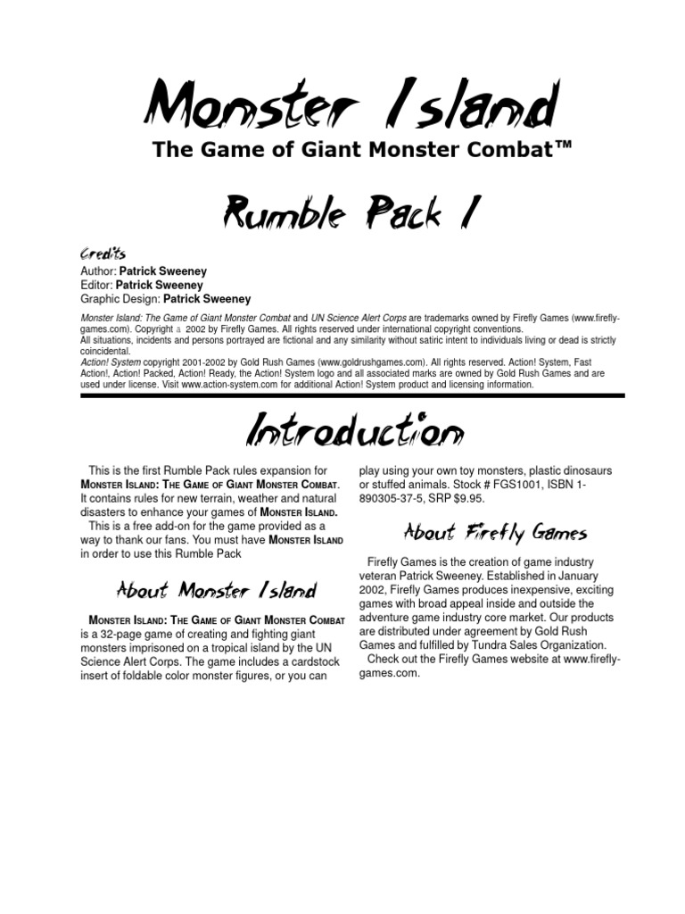 Action System-Monster Island-Rumble Pack 1 | PDF | Volcano | Types Of Volcanic Eruptions