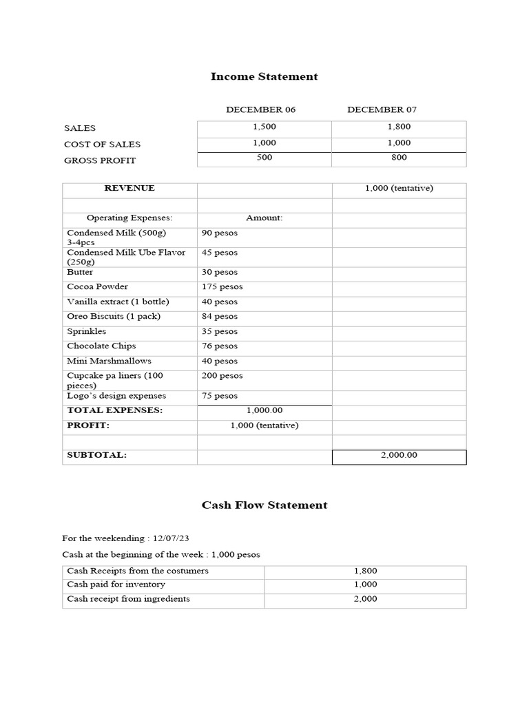 Financial Statement | PDF | Return On Investment | Valuation (Finance)