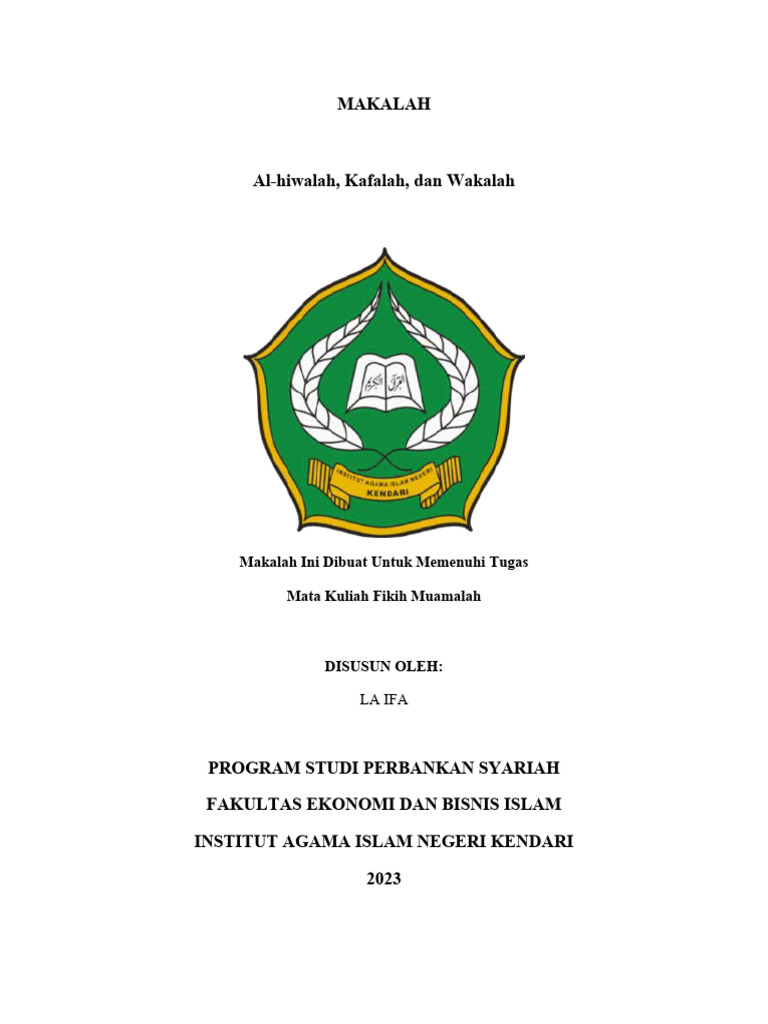 MAKALAH Al - Hiwalah, Kafalah Dan Wakalah | PDF