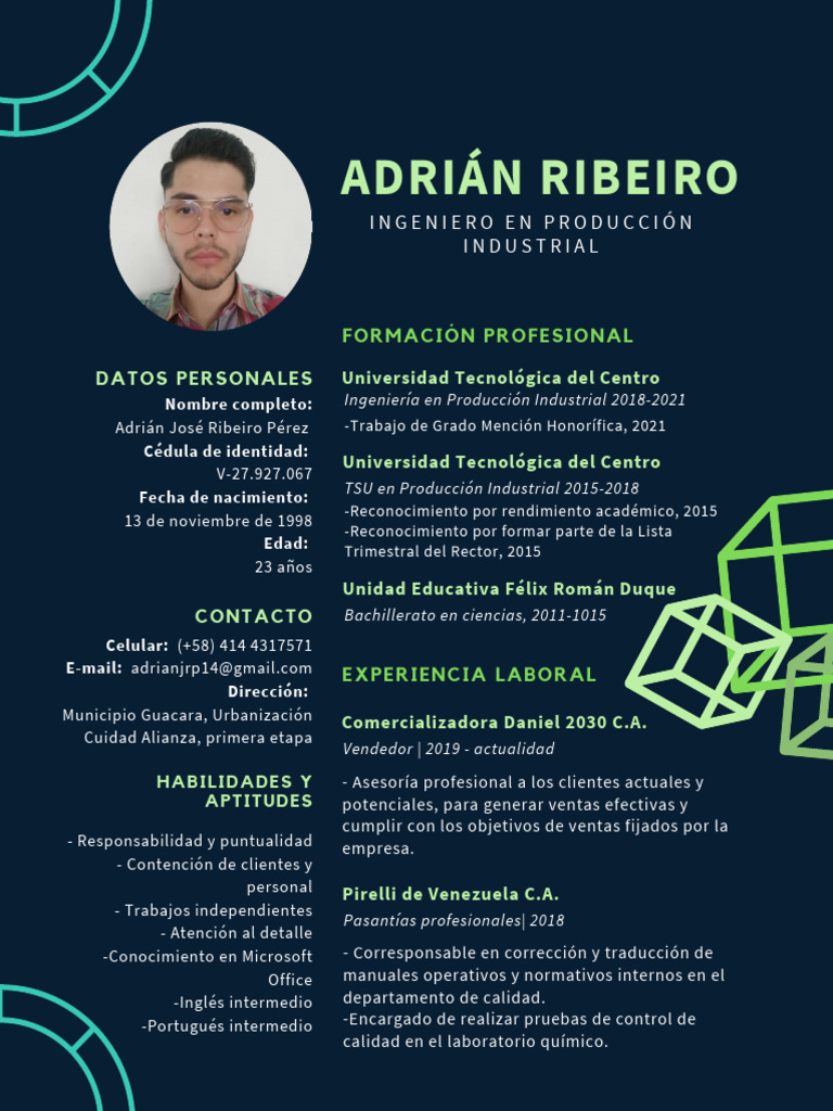 CV Adrian Ribeiro | PDF | Negocios