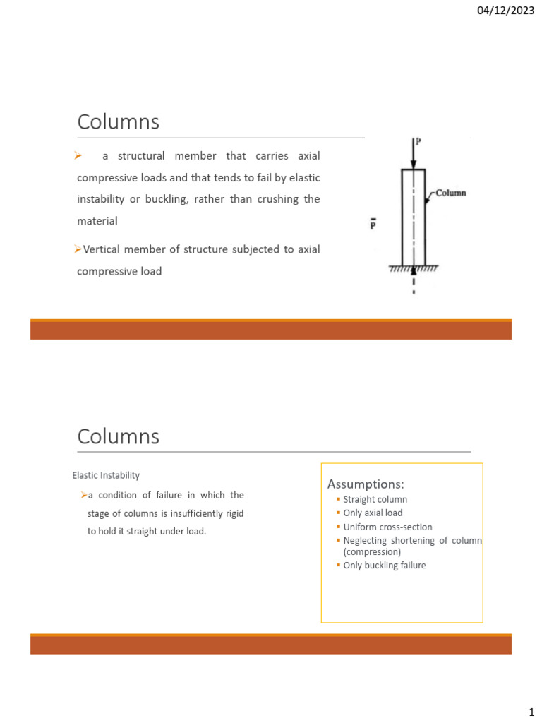 MCE16 COlumns | PDF | Buckling | Stress (Mechanics)