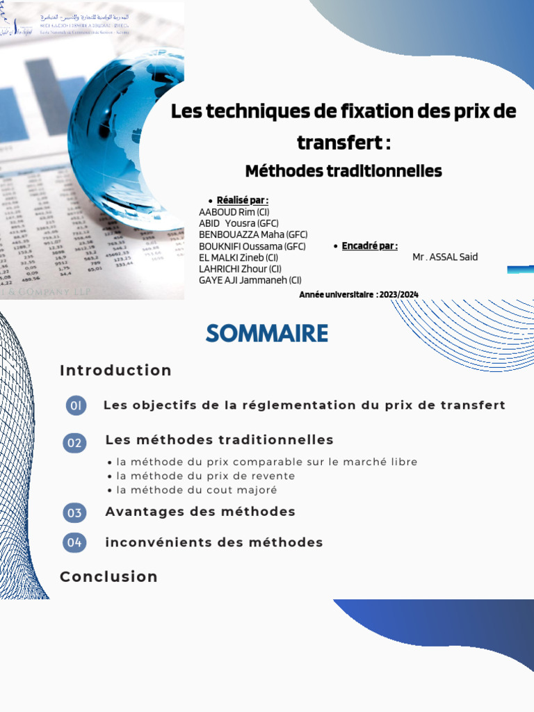 Techniques de Fixation Des Prix de Transfert (Méthodes Traditionnelles ...