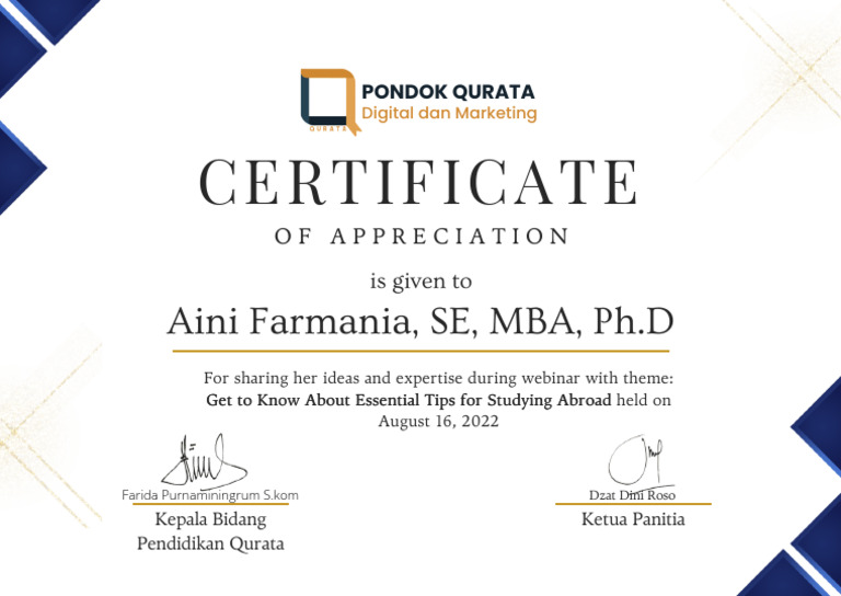 Certificate Webinar Speaker | PDF