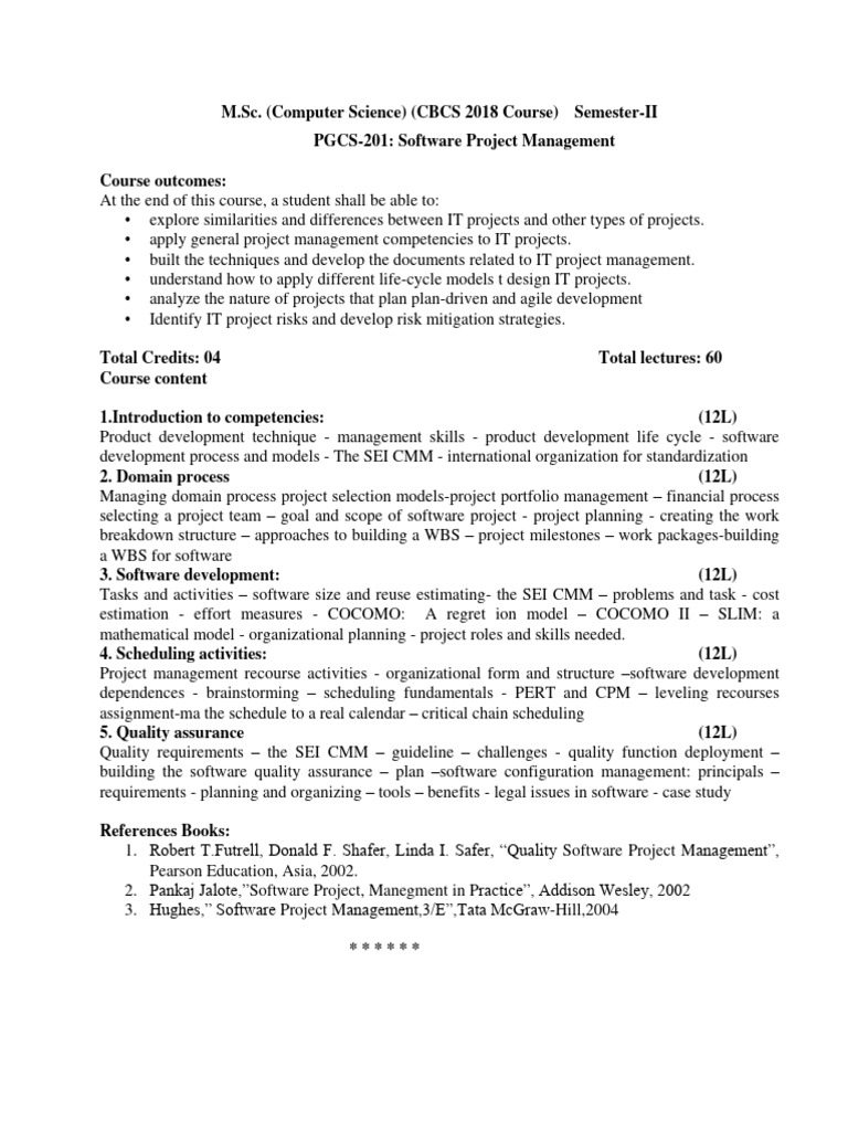 Sem II MSC Computer Science Cbcs 2018 Course 030920 | PDF
