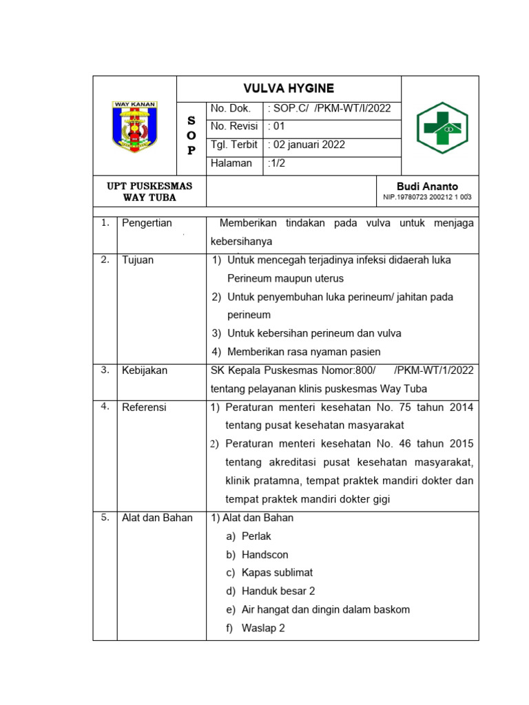 Sop VK Kateter Wanita | PDF