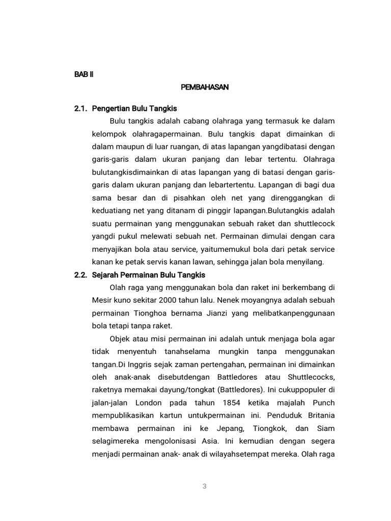 Contoh Program Latihan Bulutangkis | PDF