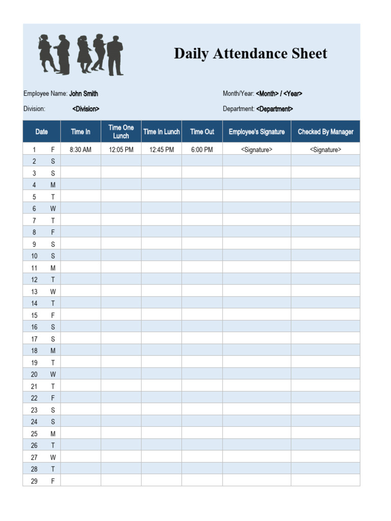 Daily Attendance Sheet | PDF