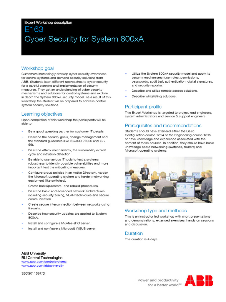 Cyber Security Workshop for System 800xA | PDF | Security | Computer ...