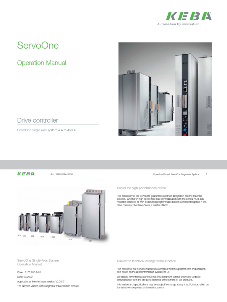 Manual KEBA ServoONE en | PDF
