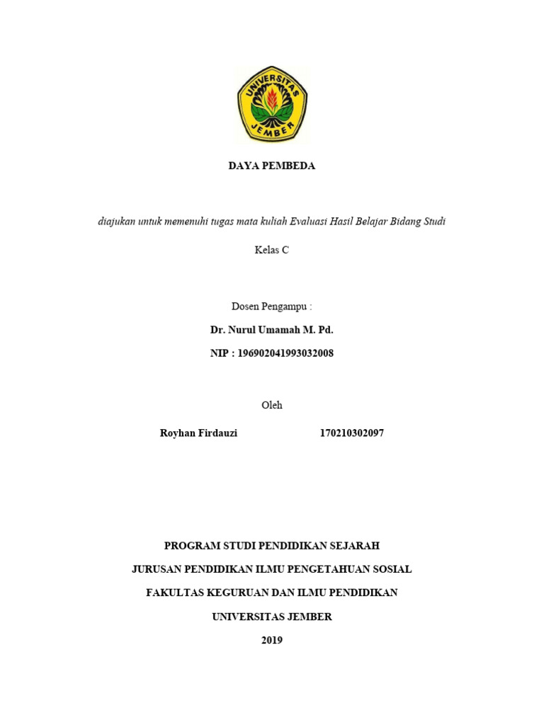 Daya Pembeda dalam Evaluasi Pendidikan | PDF | Karier & Perkembangan ...