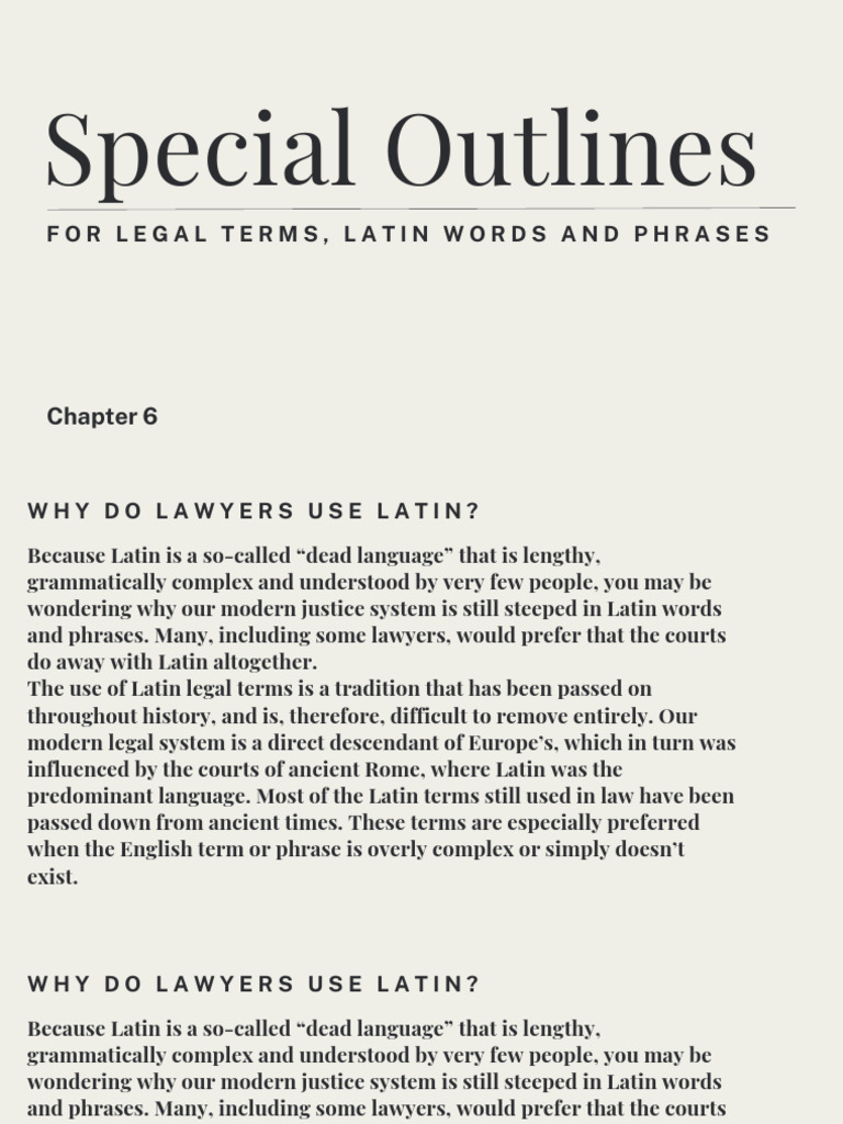 Special Outlines For Legal Terms, Latin Words and Phrases | PDF ...
