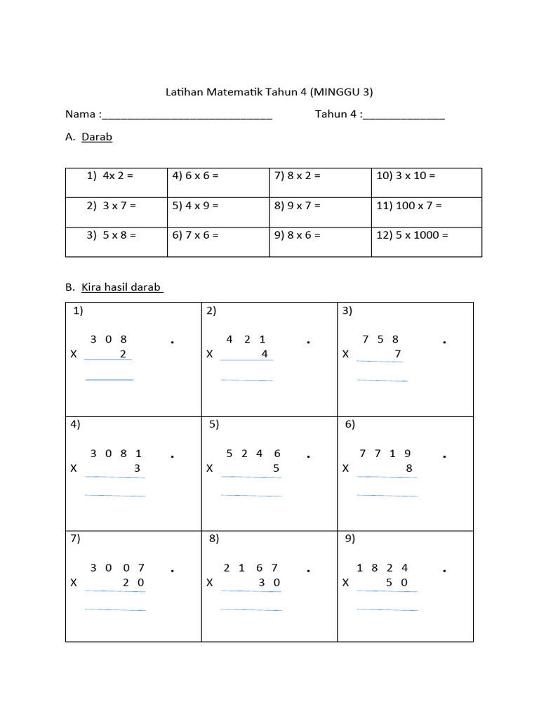 Latih Tubi Tahun 4 2023 | PDF