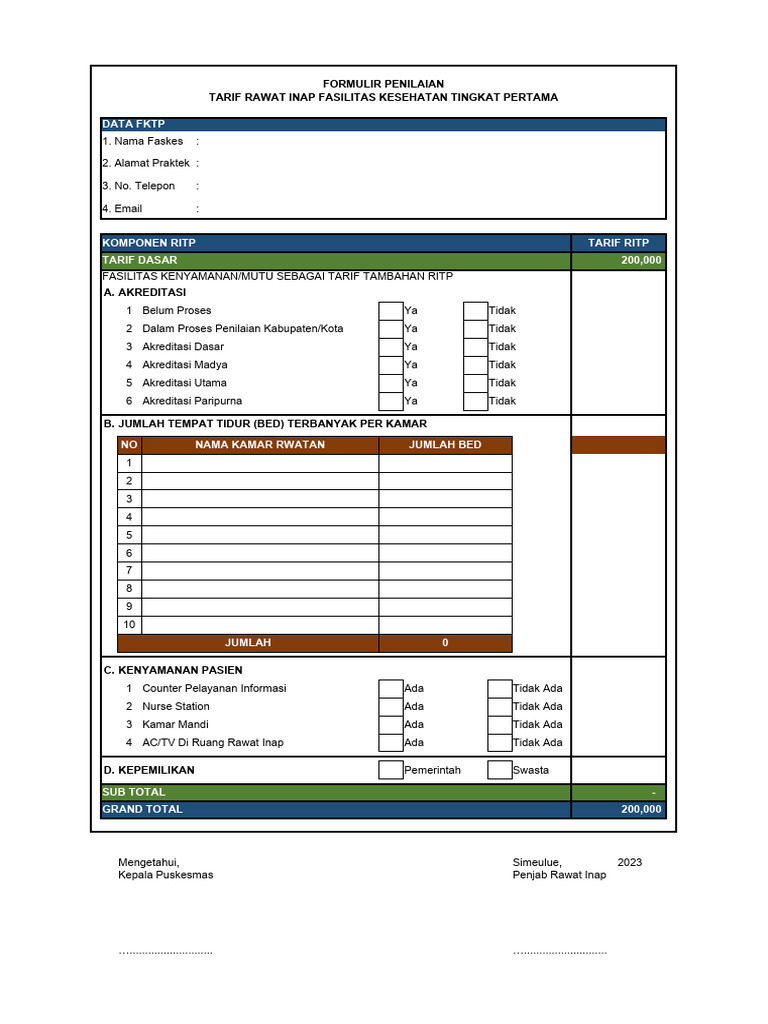 Form Rawat Inap | PDF