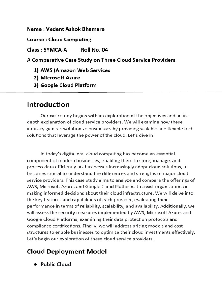 Comparative Case Study | PDF | Cloud Computing | Amazon Web Services Comparative Case Study | PDF | Cloud Computing | Amazon Web Services