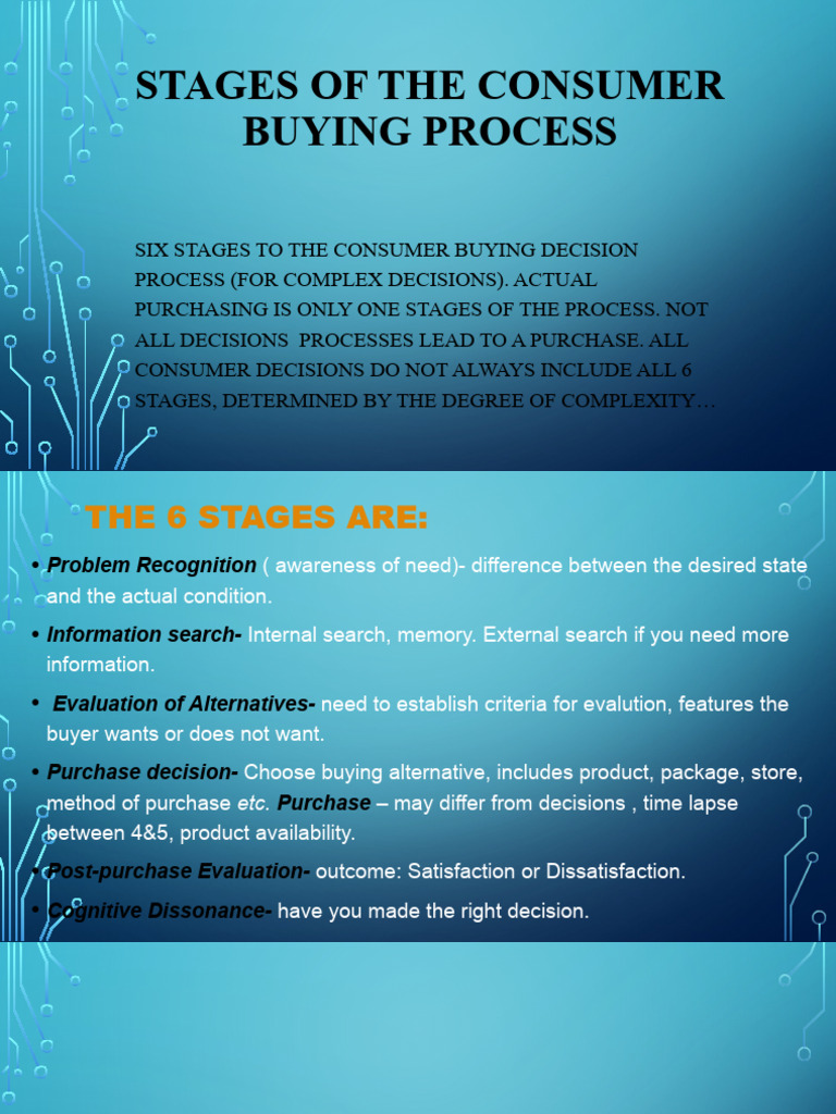 STAGES OF THE CONSUMER BUYING PROCESS | PDF