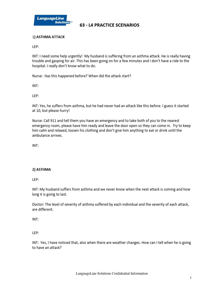 #8 - 63 L4 Practice Scenarios - Eng - 2018 | PDF | Alzheimer's Disease | Heartburn