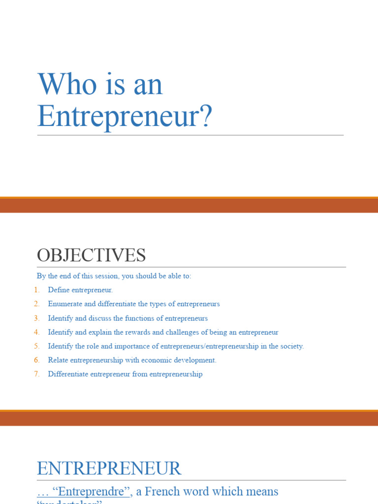 Who Is An Entrepreneur | PDF | Entrepreneurship | Innovation