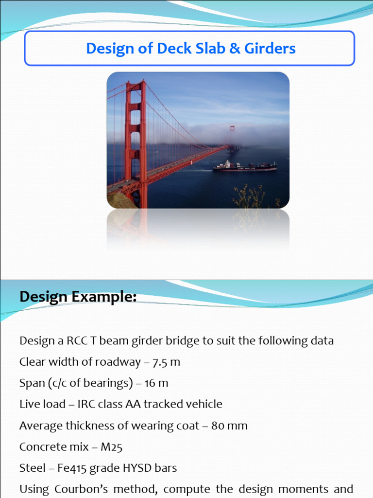 RCC T Beam Girder Bridge Design | PDF