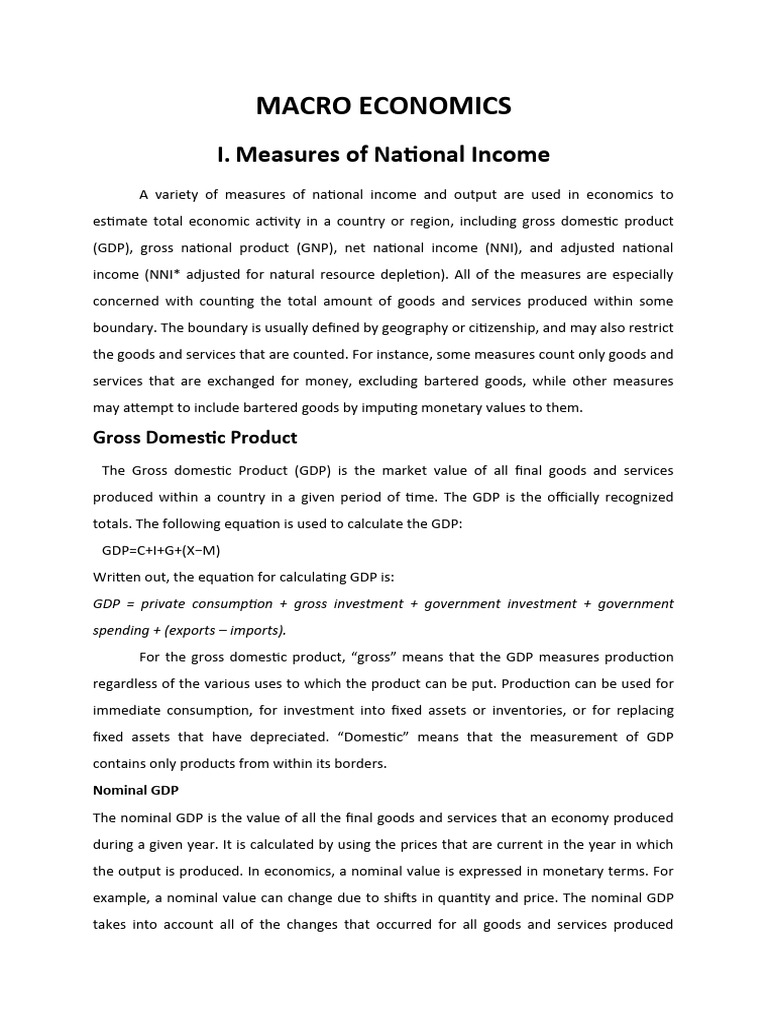 Unit-1 - Macro Topics | PDF | Real Versus Nominal Value (Economics ...