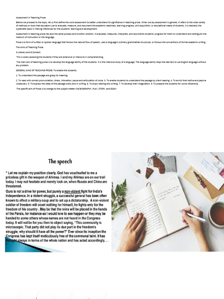 Prose Teaching Assessment Guide | PDF | Language Arts & Discipline