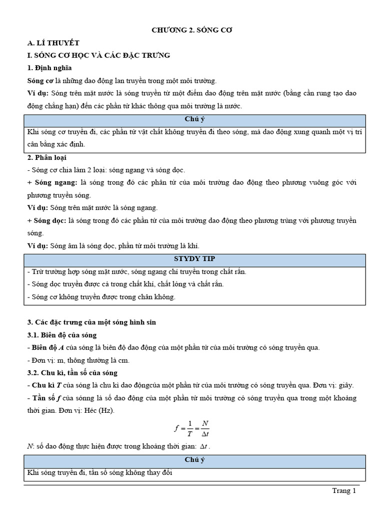 Cac Dang Bai Tap Chuyen de Song Co Va Song Am | PDF