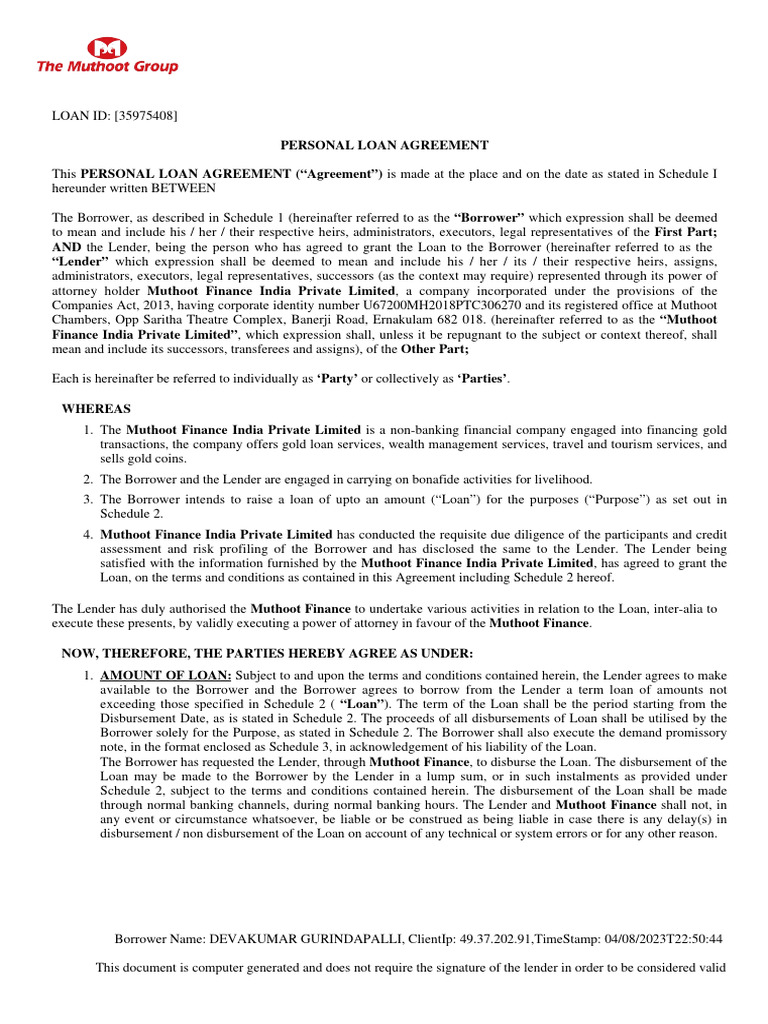 Agreement | PDF | Loans | Debt