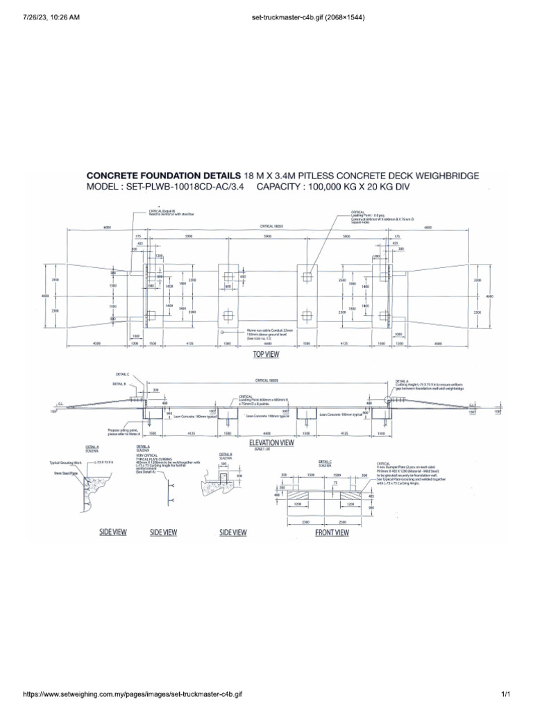Weighbridge Civil Structural DWG | PDF