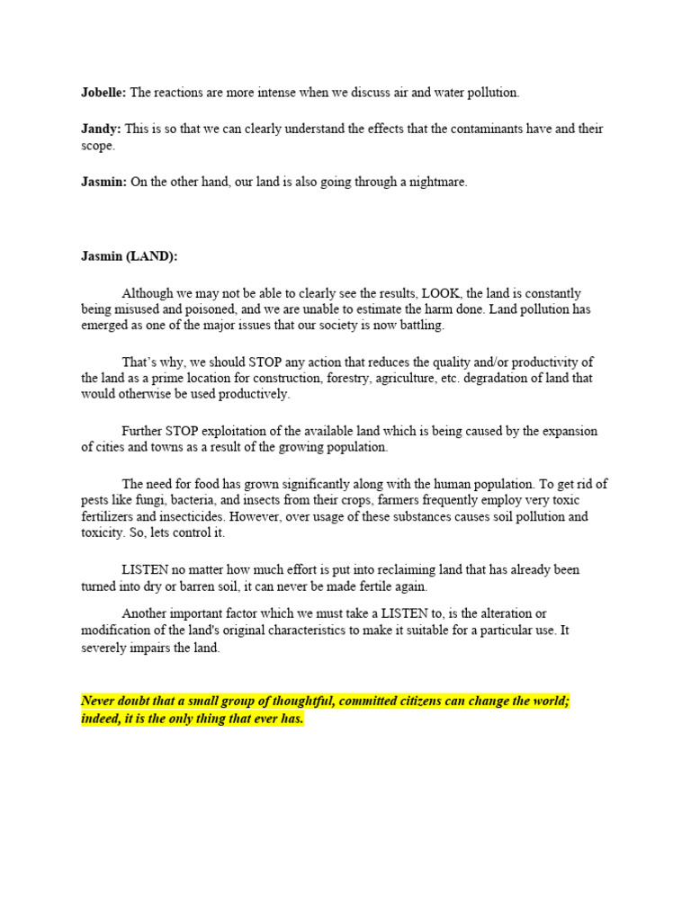 Biodiversity Script | PDF | Water Pollution | Water