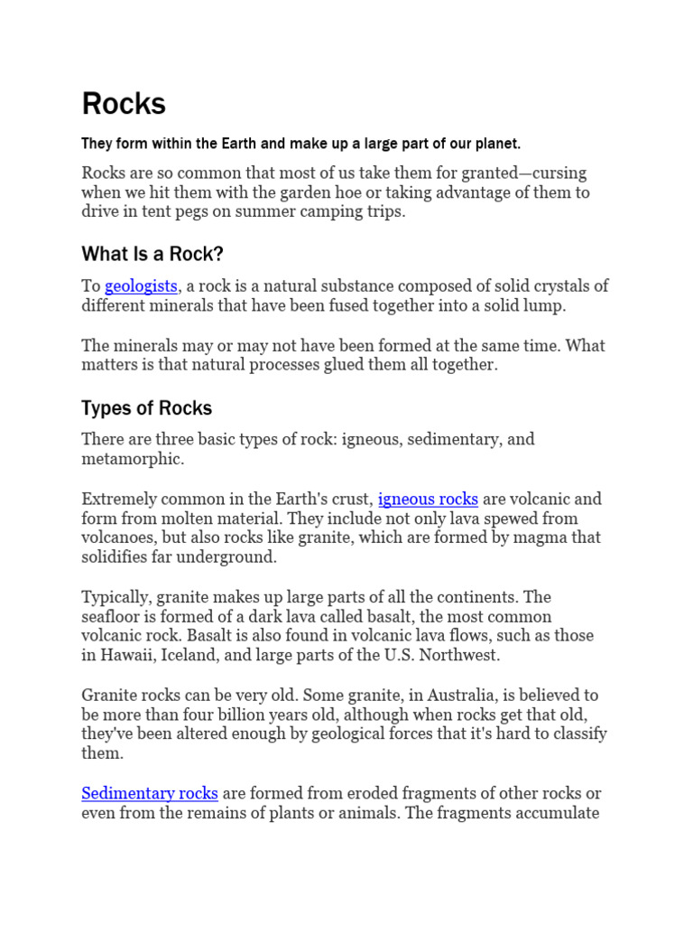 Geology Basics: Understanding Rocks | PDF