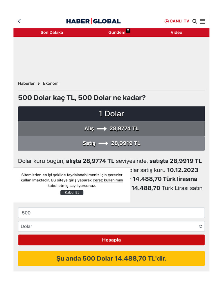500 Dolar Kaç TL, 500 Dolar Ne Kadar? | PDF