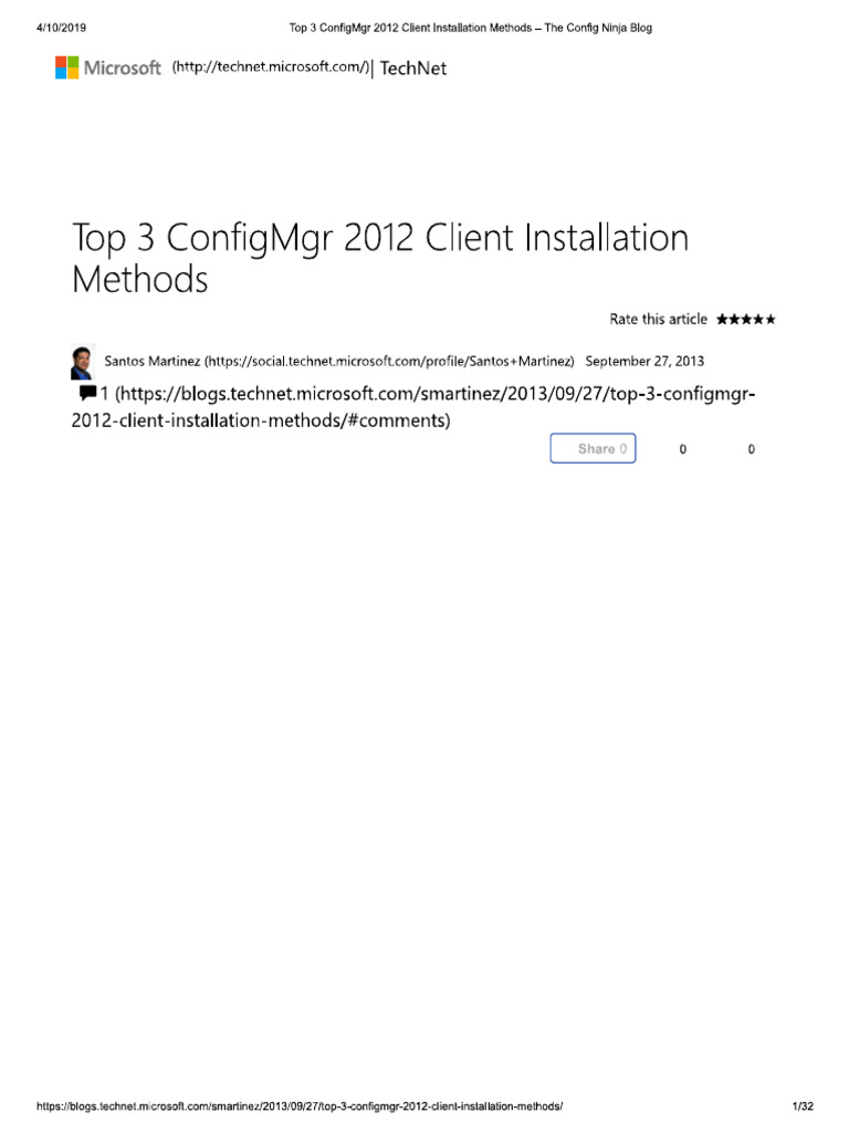 5. ConfigMgr Client Installation Methods – the Config Ninja Blog | PDF