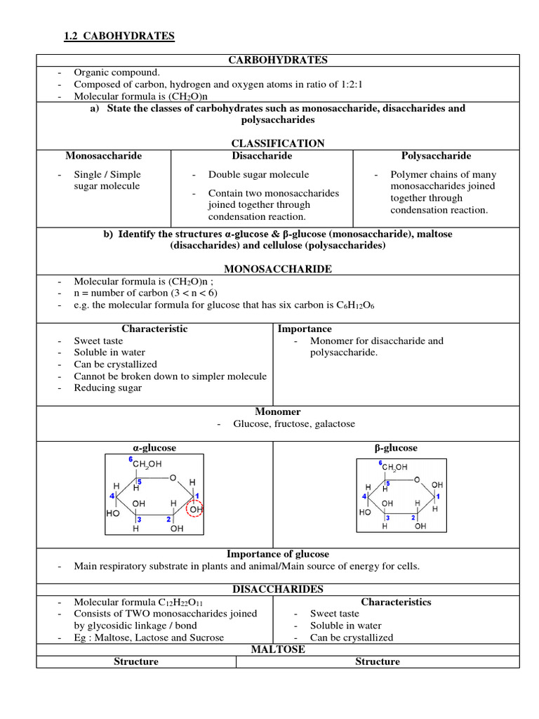 1.2 Carbohydrate | PDF | Carbohydrates | Carbohydrate Chemistry