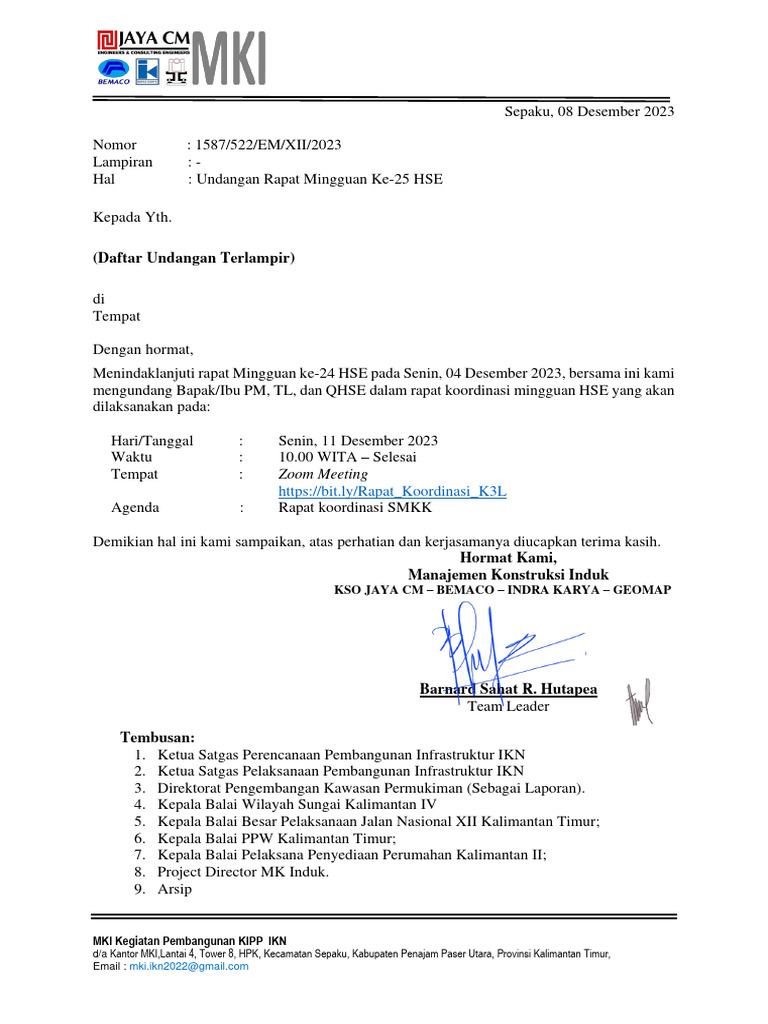 (Daftar Undangan Terlampir) : Zoom Meeting | PDF | Seni